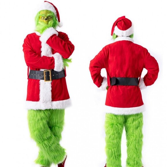 Unbranded | Pants | The Grinch Santa Full 6piece Costume Adult Mask ...
